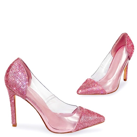 Shoes | New Glamorous Sparkly Pink Metallic Crystal Rhinestones High ...